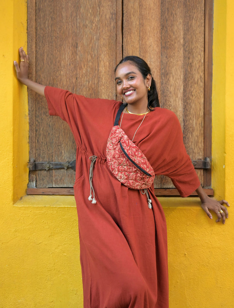 'Karuna' Kalamakari Fanny Pack in Pure Cotton– Masala Chai