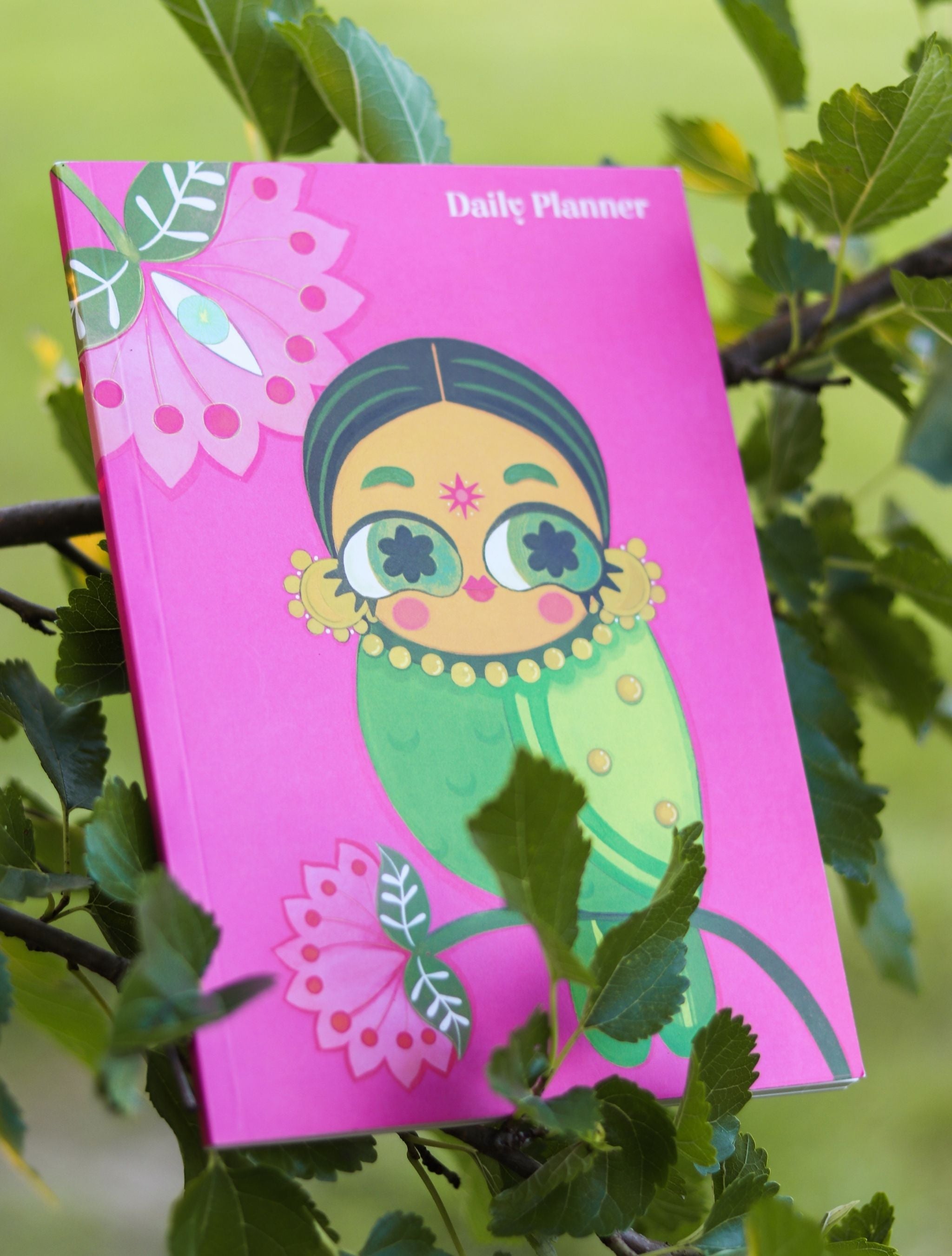 Kinnari Illustrated A5 Undated Daily Planner (Pink)– Masala Chai