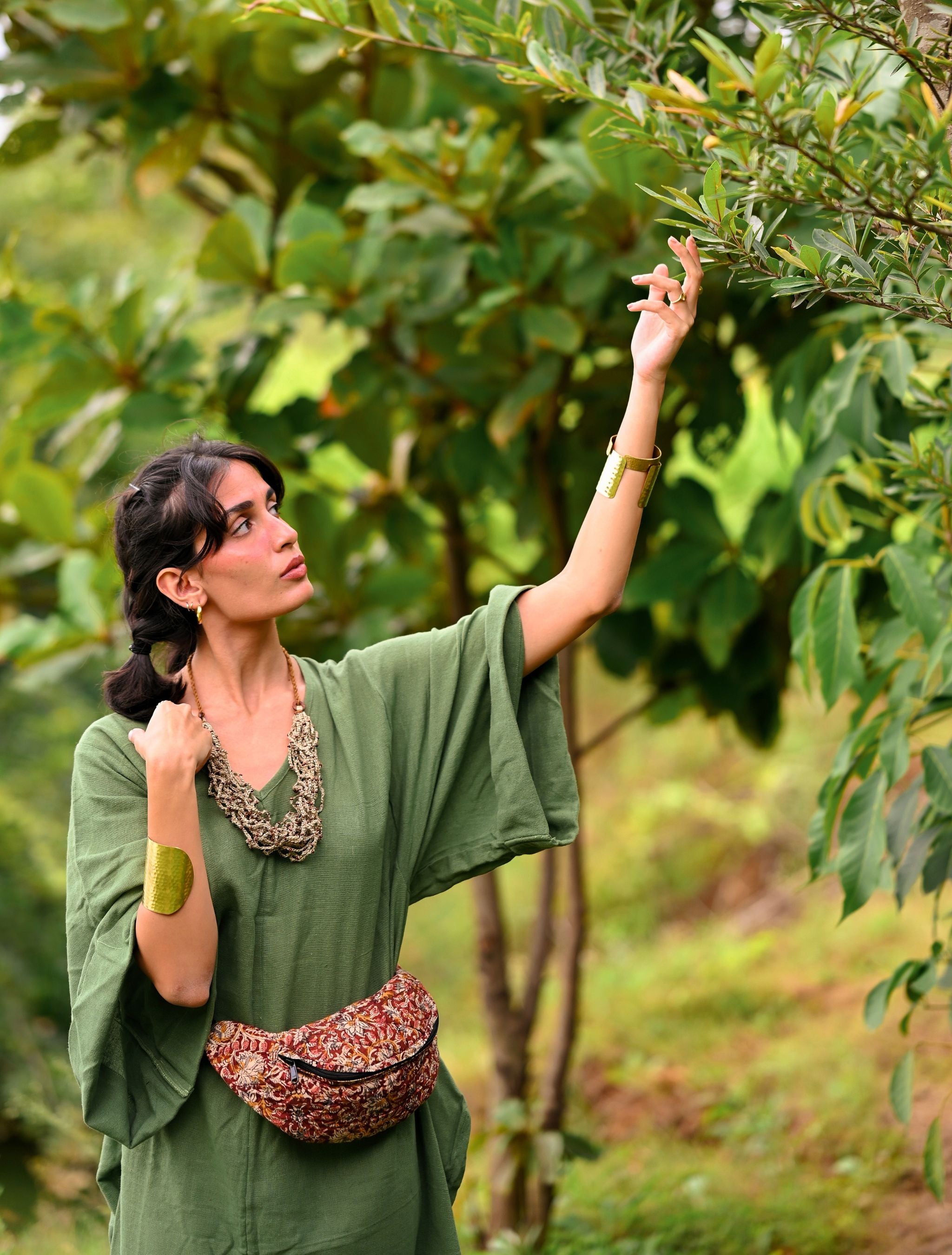 'Maya' Hand-printed Kalamakari Fanny Pack– Masala Chai Designs