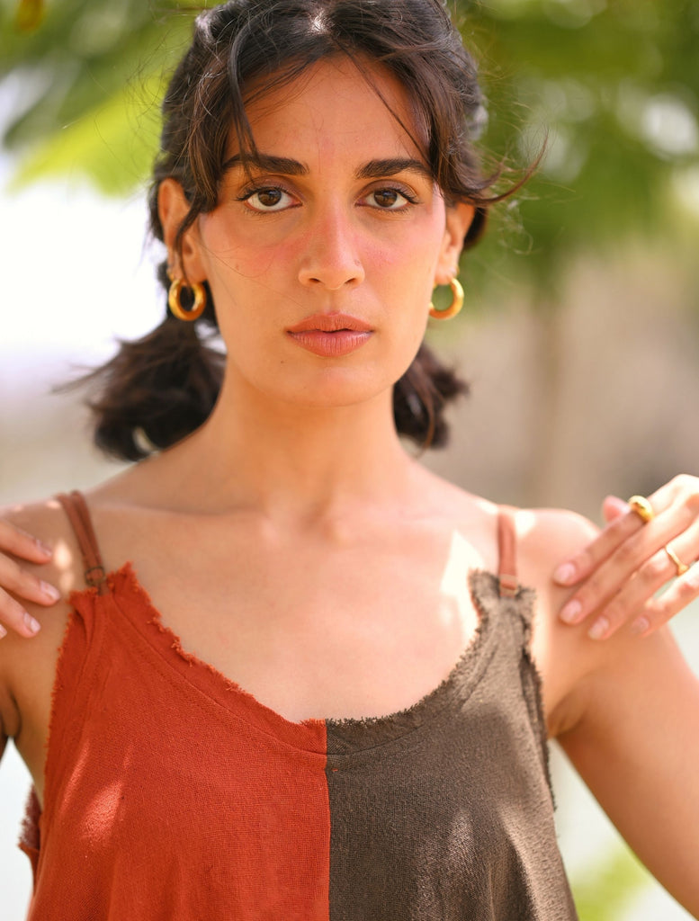 'Maya' Double-shaded Handloom Cotton Jumpsuit– Masala Chai