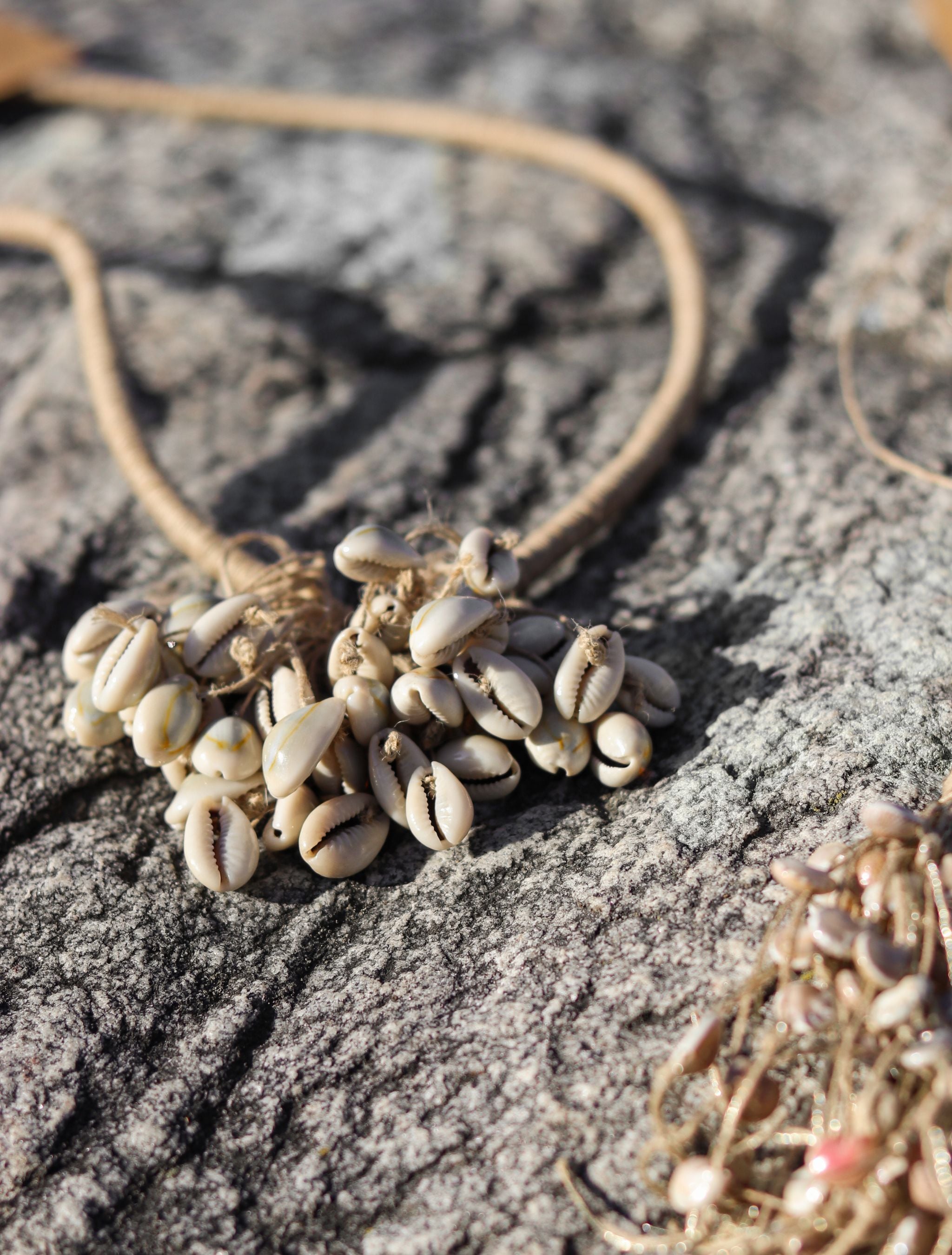 'Rooh' Jute & Cowrie Shells Boho Necklace– Masala Chai